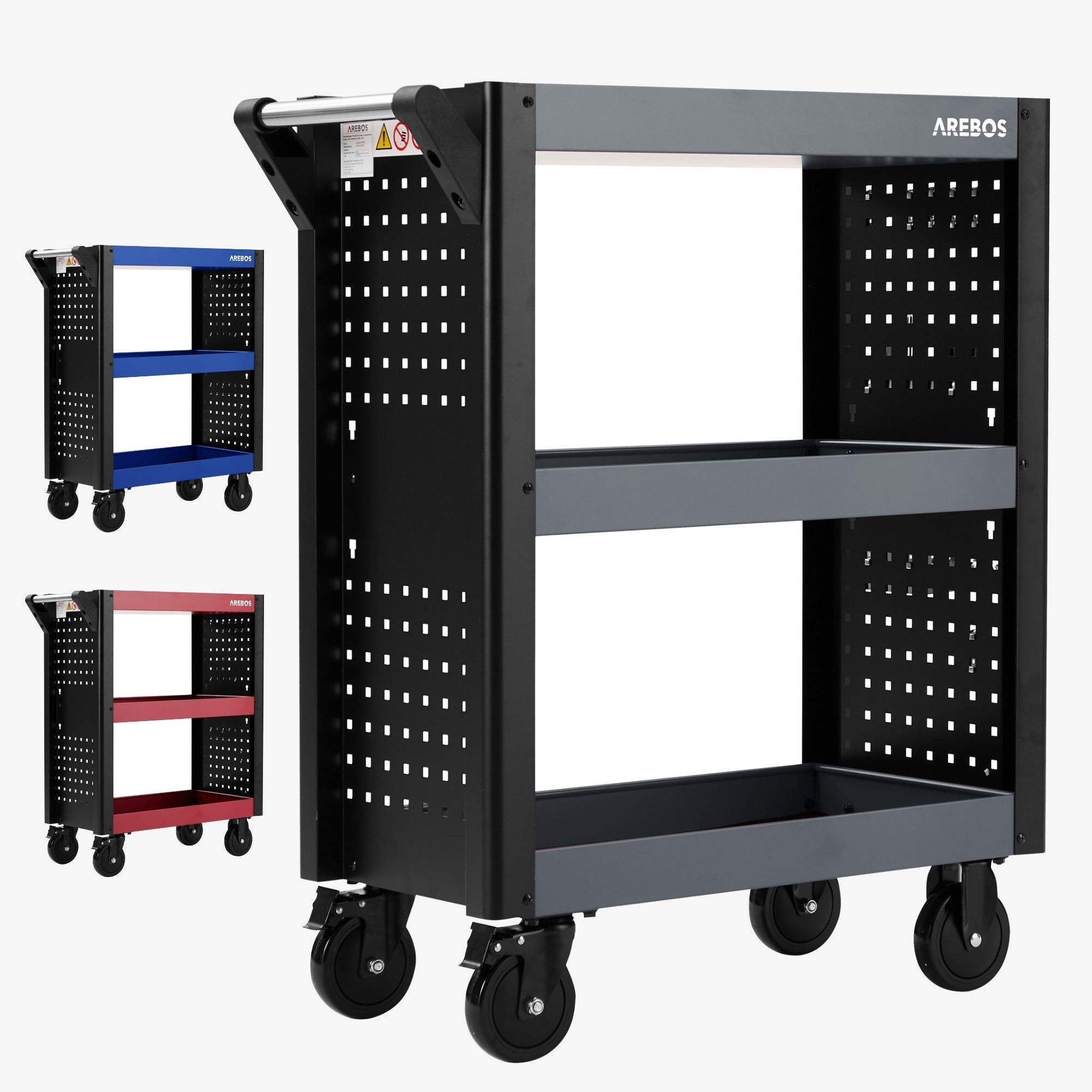 Servicewagen 3 Etagen - 8-teilig - 9999987658892 - Werkzeugwagen